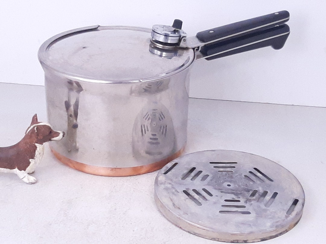 Vintage Pre 1968 Revere Ware 1801 3.5qt Pressure Cooker & Rack, Leaky ...
