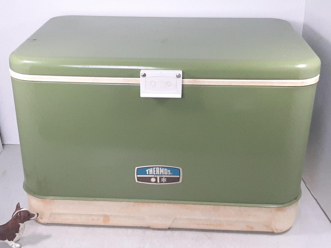 Vintage 70s Thermos Avocado Green Metal Cooler With Interior Tray ...
