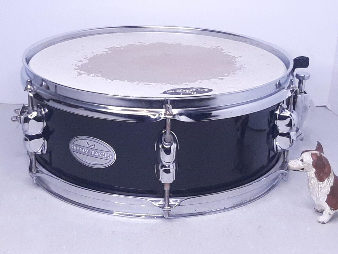 Vintage Pearl Rhythm Traveller Snare Drum, 13" X 5" Snare, Black Finish ...