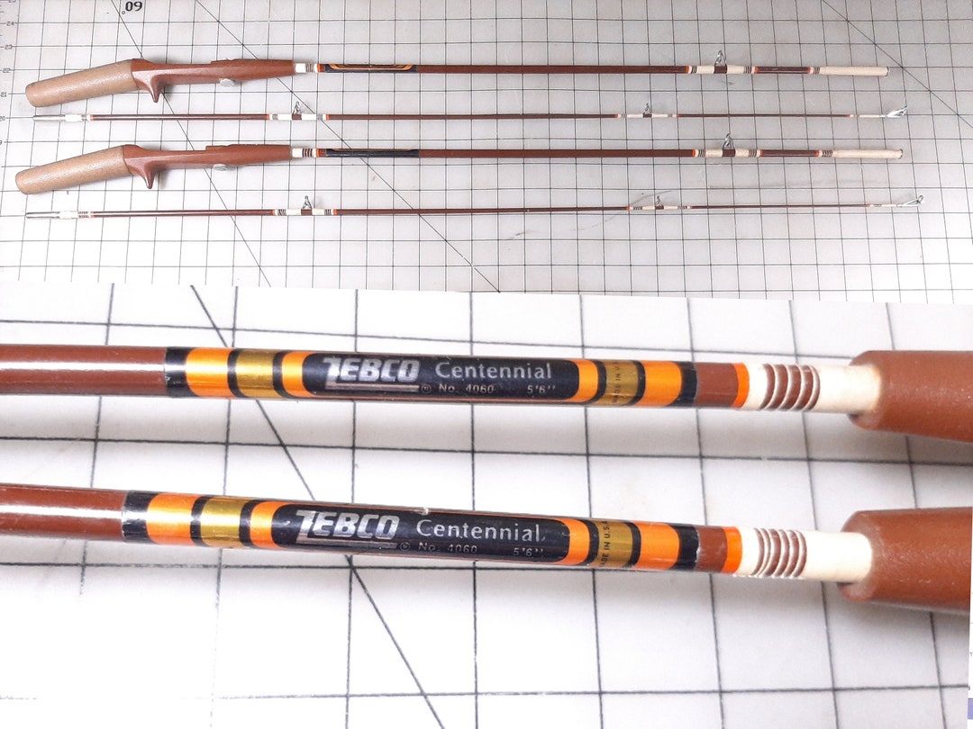 Pair of Vintage Zebco Centennial 4060 5'6 2pc Fishing Rods, Excellent ...