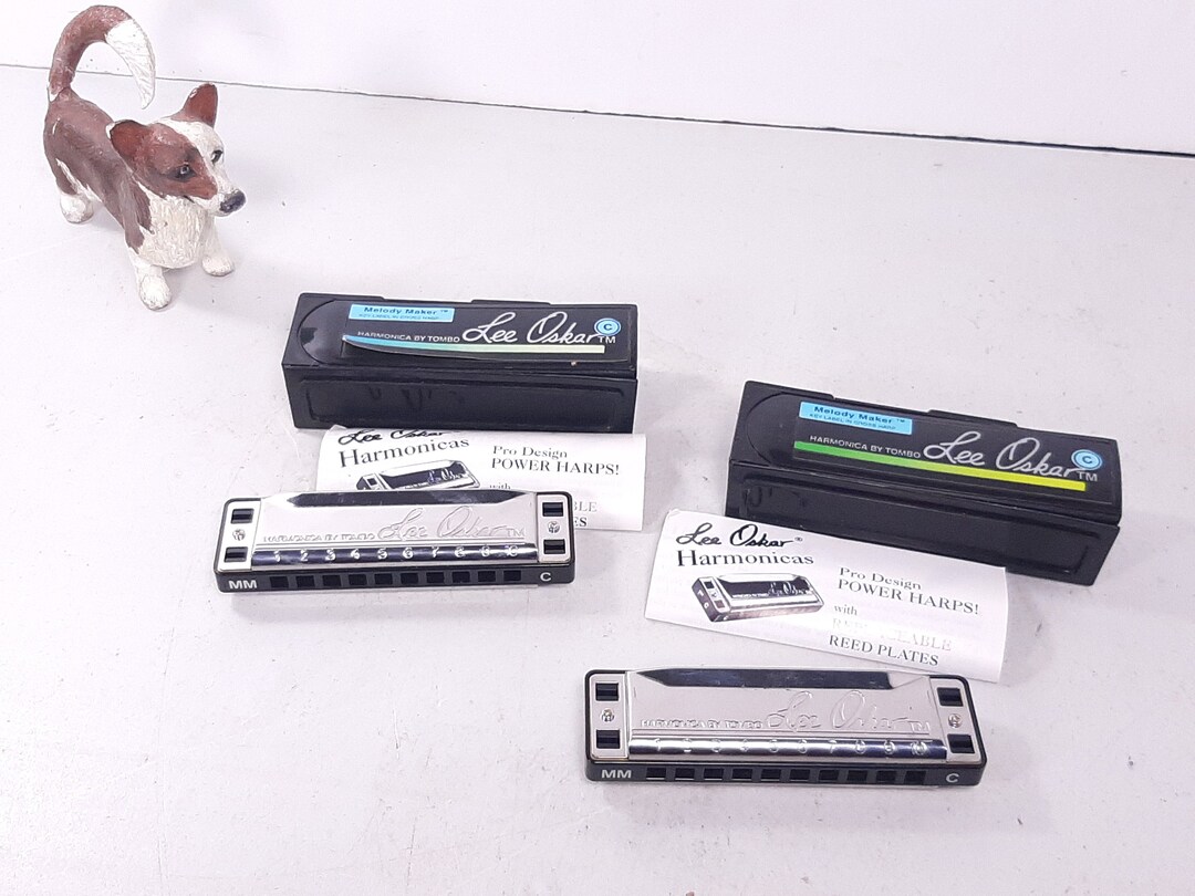 Pair of Vintage Lee Oskar Melody Maker Harmonicas by Tombo, Made in Japan, Key of C, Excellent ...