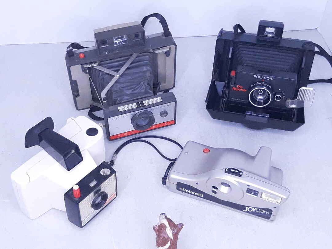 Lot of 4 Vintage Polaroid Cameras Polaroid 220 Land Camera- No Cover ...