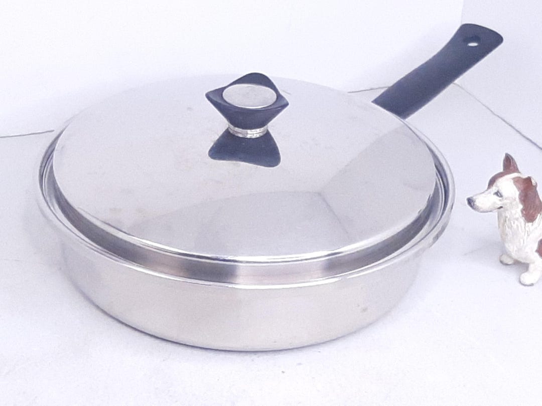 Vintage Flavorite 18-8 3 Ply Stainless Steel Skillet and Lid, 10.75"- 9 ...