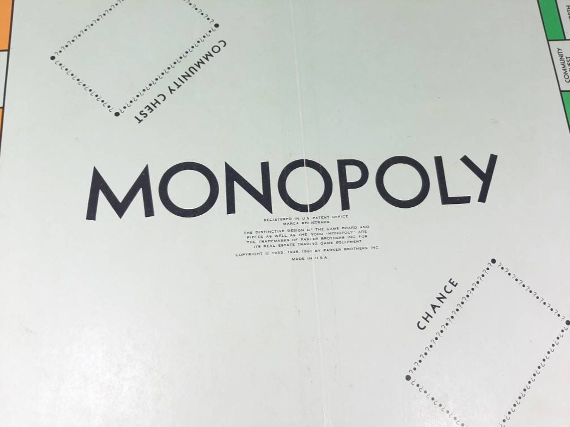 Vintage 1960s Monopoly Board Game Complete Pieces Box Worn | Etsy