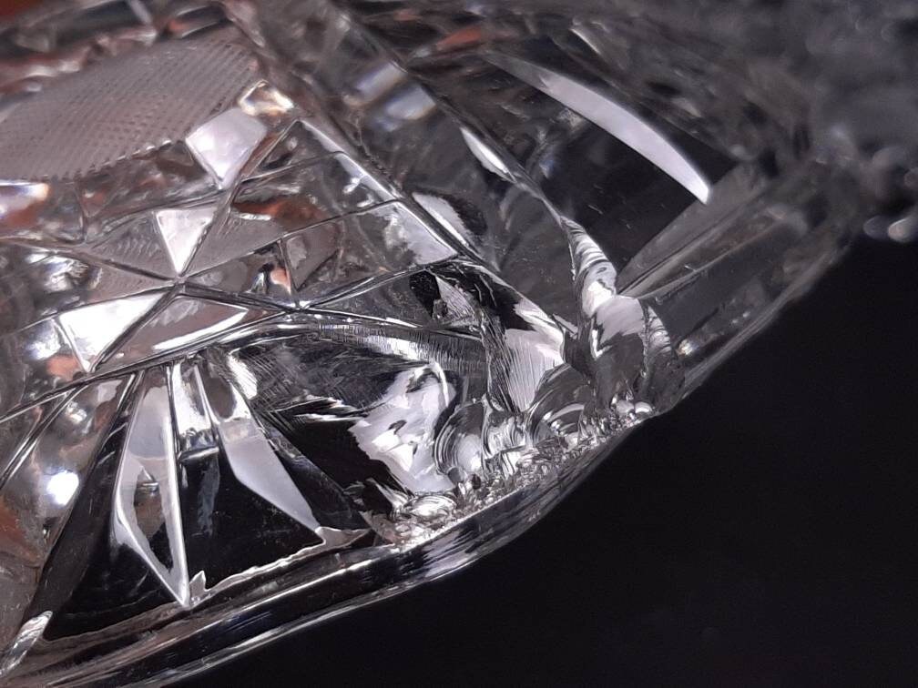 Vintage Heavy Pressed Glass Triangular Candy Dish with Lid | Etsy