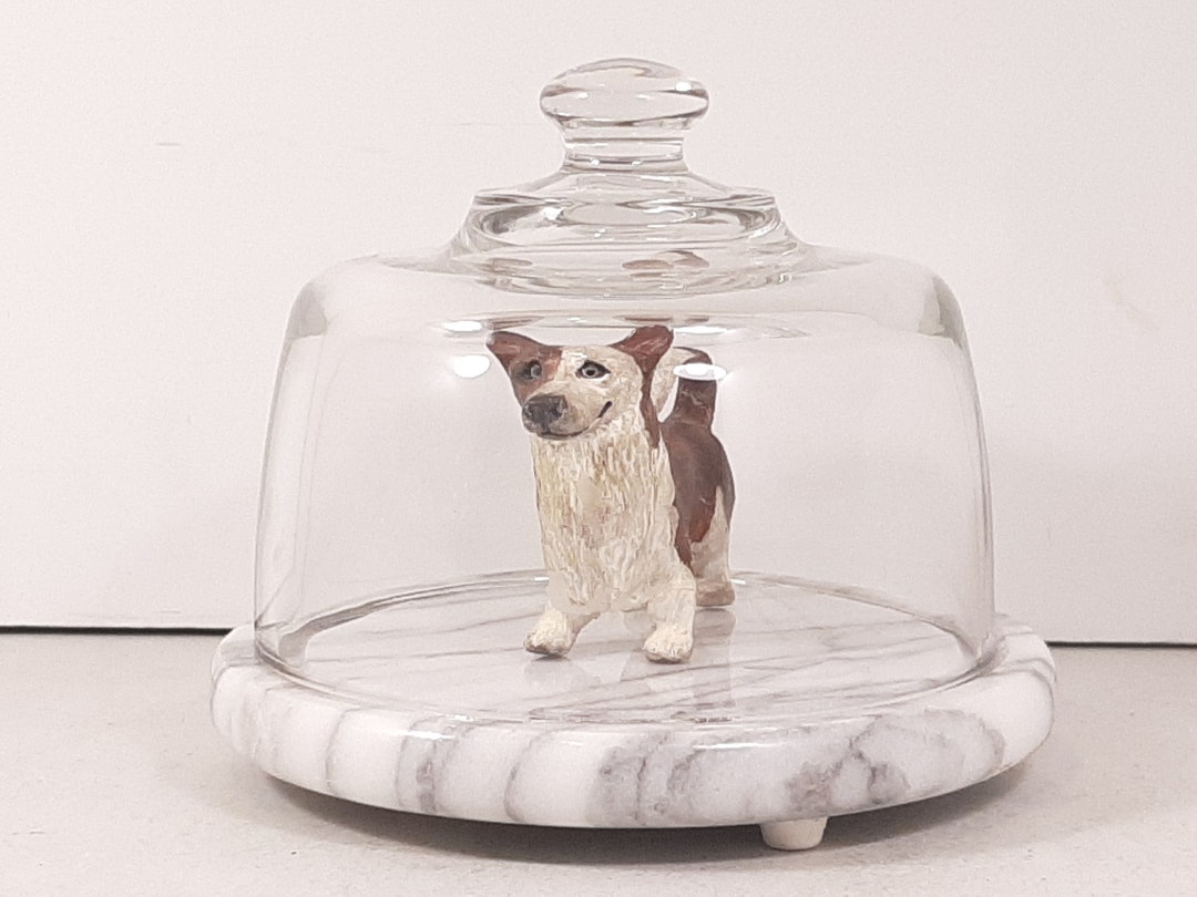 Vintage Dutch Gardens Cheese Dome. 7.5" Diam. Marble Tray, 6.5" Diam ...