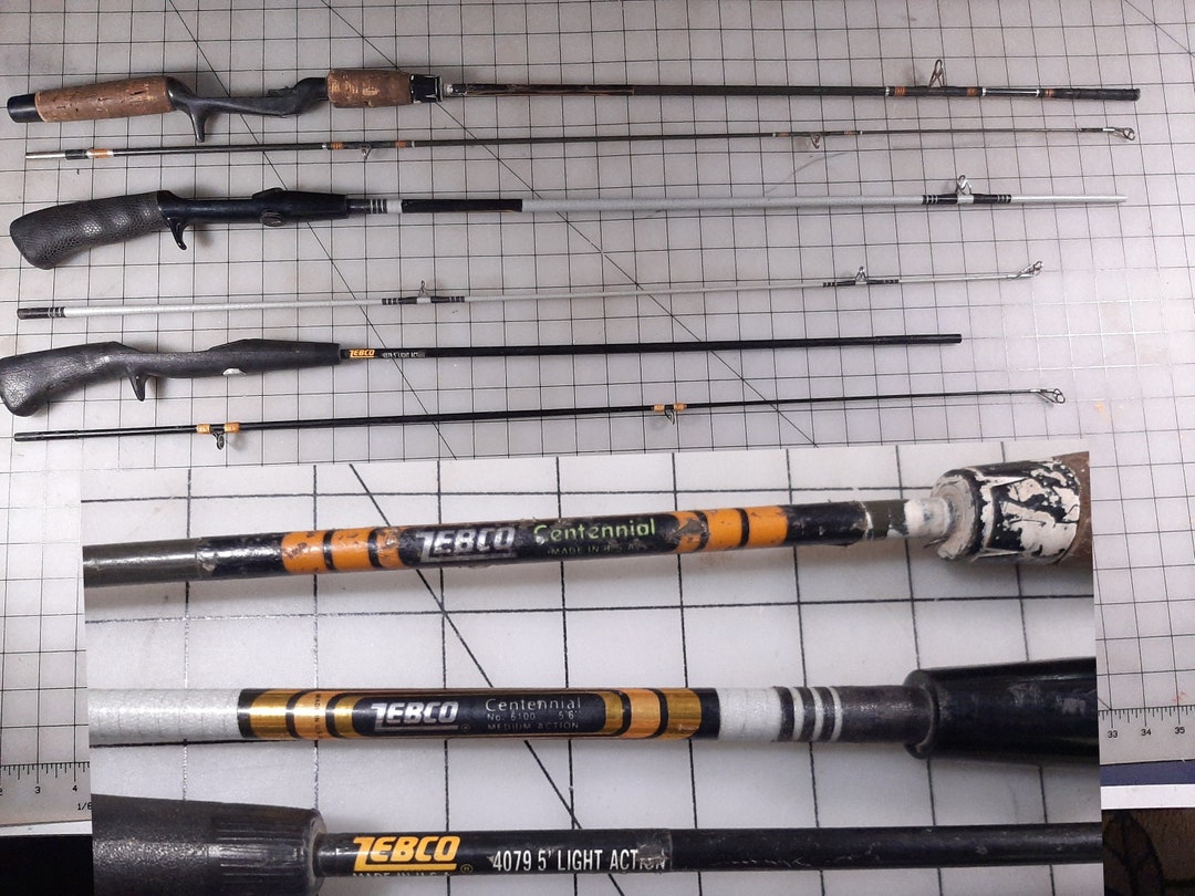 3 Vintage Zebco Casting Rods, 5'6" 2pc Zebco Centennial;centennial ...