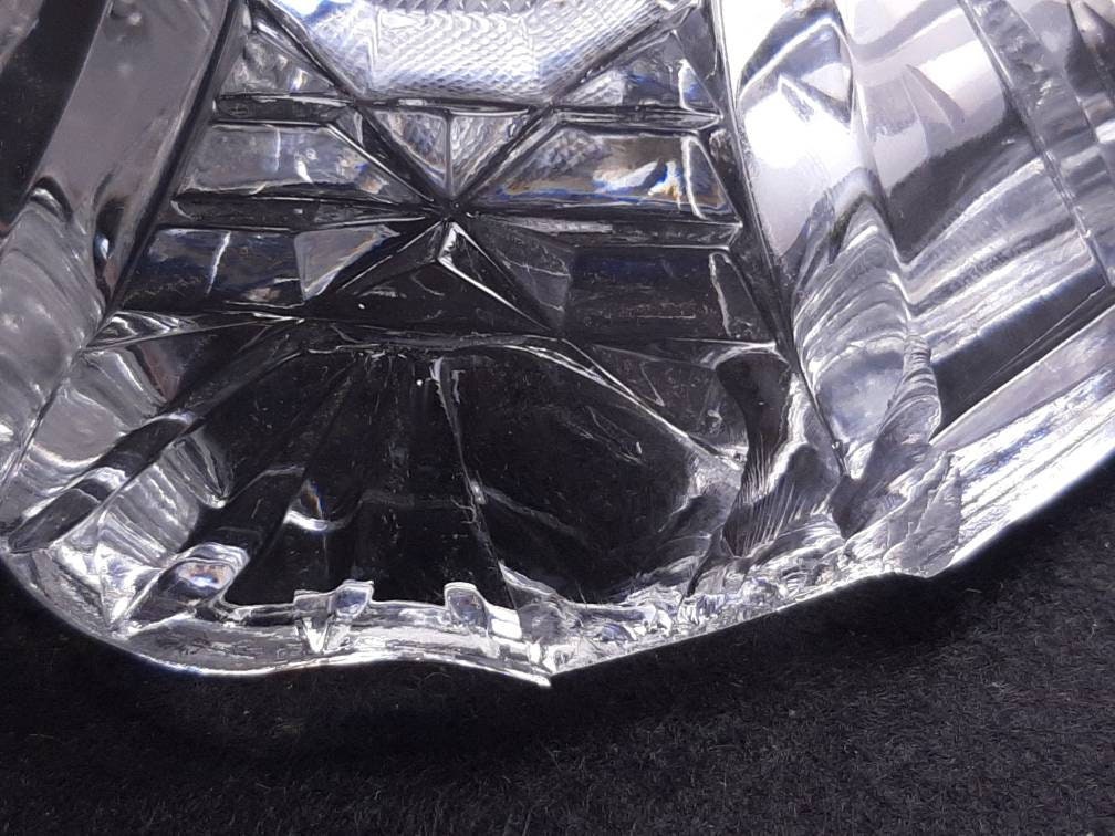 Vintage Heavy Pressed Glass Triangular Candy Dish with Lid | Etsy