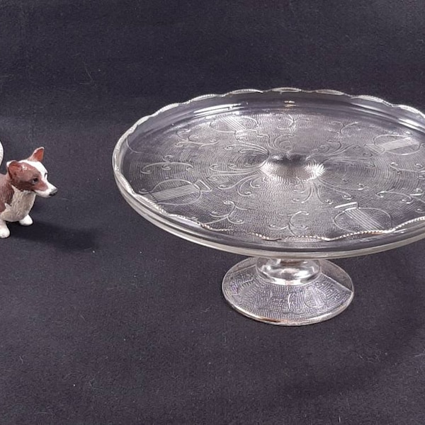 Depression Glass Cake Stand - Etsy