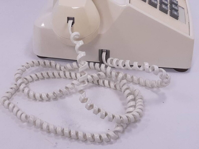 Vintage ITT Off-white Push Button Desk Phone With Long Cord - Etsy