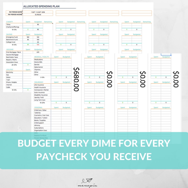 Dave Ramsey Budget System Template- Dave Ramsey Baby Step Total Money ...