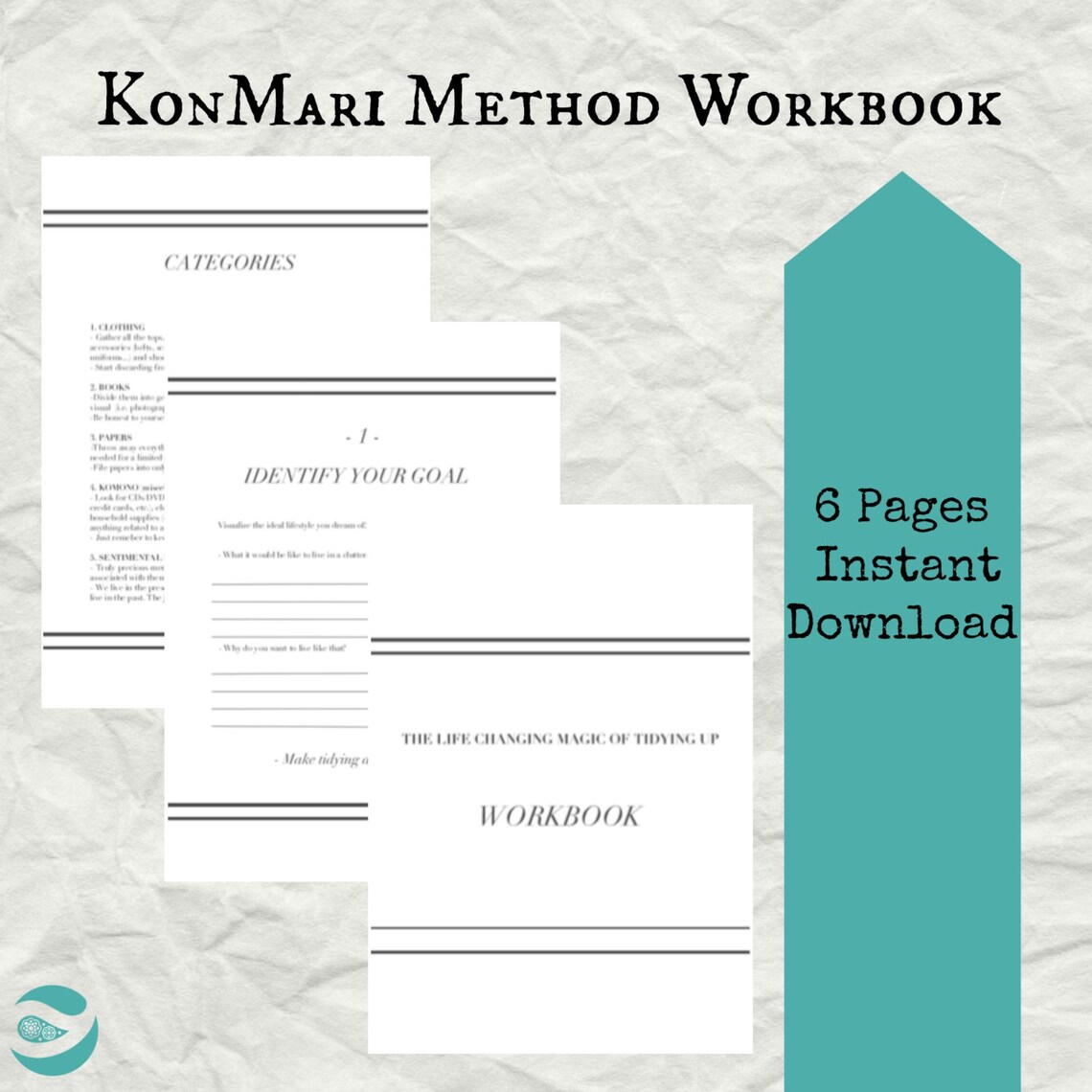 Konmari Method, Konmari Checklist, Marie Kondo Workbook, PDF Printable ...