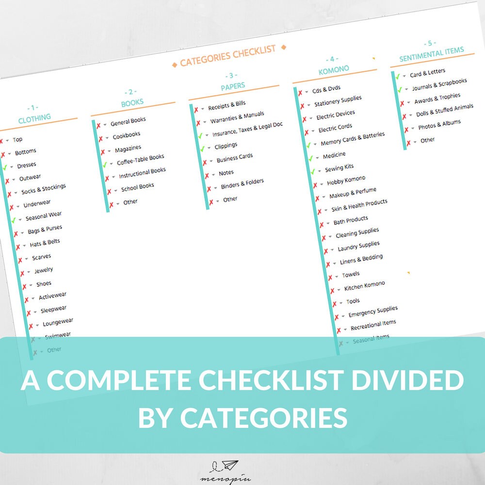 Konmari Method Template, Home Organization Workbook, Spark Joy, Mari ...