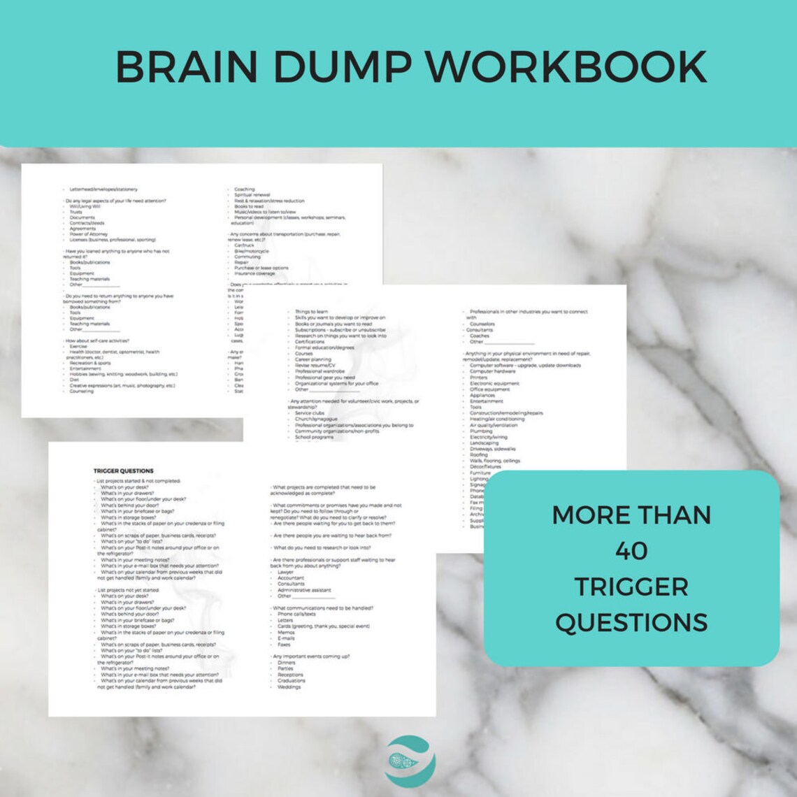 Brain Dump Manual, Mental Declutter Workbook, Ram Dump Exercise, Brain Declutter, Trigger ...