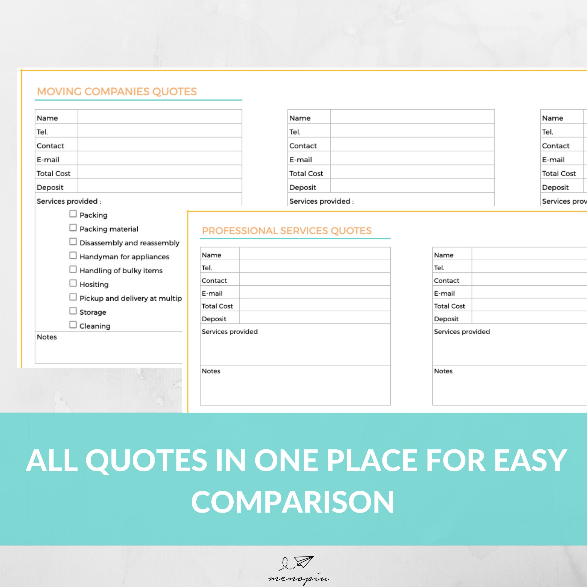 Moving Planner Kit Spreadsheet Moving Checklist Moving | Etsy