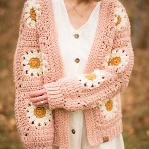Cozy Days Daisy Cardigan Crochet Pattern - Etsy