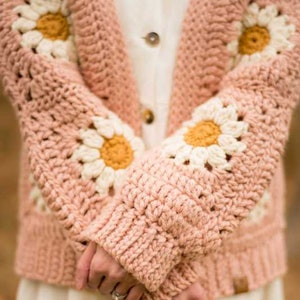 Cozy Days Daisy Cardigan Crochet Pattern - Etsy