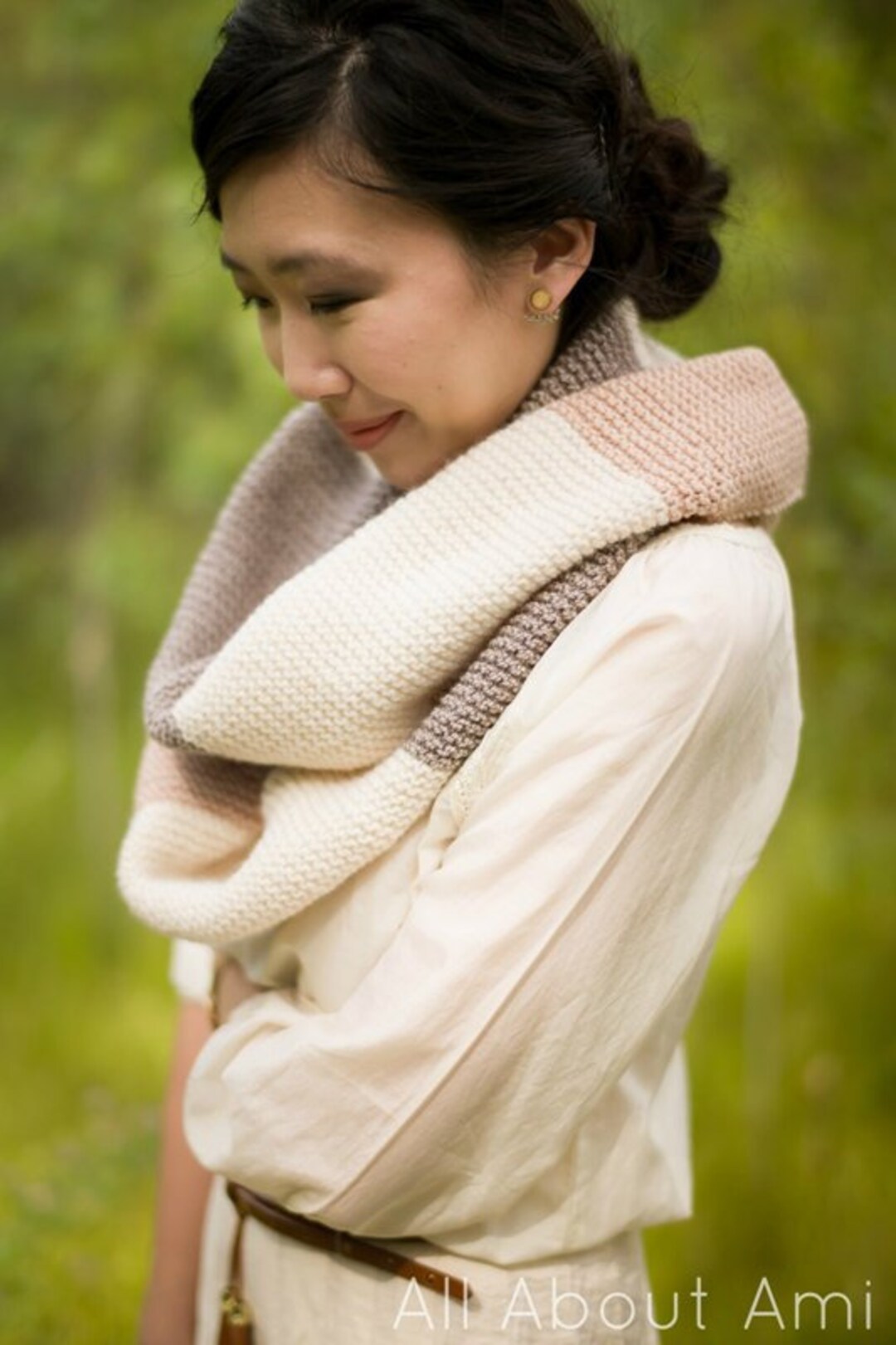Cadence Color-blocked Cowl Knit Pattern - Etsy