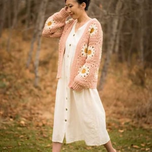 Cozy Days Daisy Cardigan Crochet Pattern - Etsy