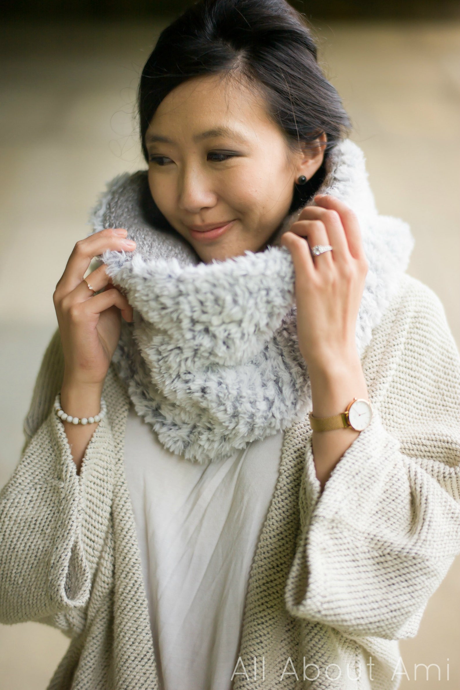 Luxe Faux Fur Cowl Knit Pattern - Etsy