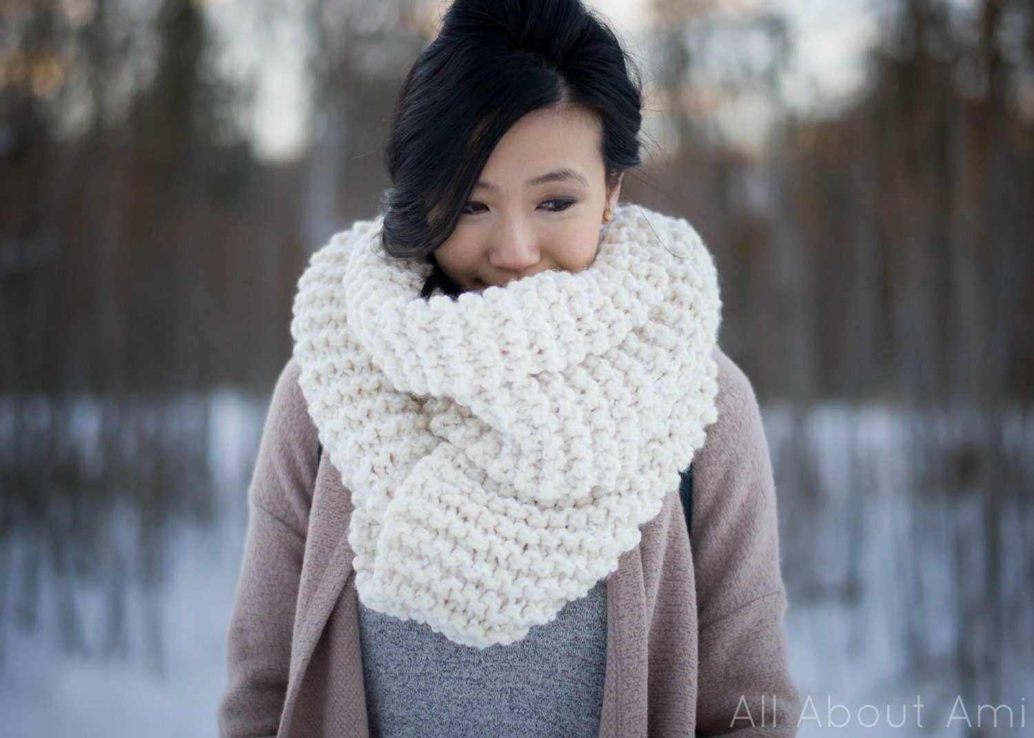 Simple Garter Stitch Scarf Knit Pattern - Etsy