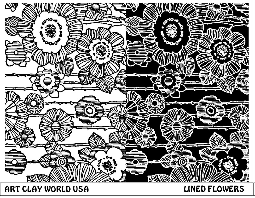 Low Relief Texture Lined Flowers - Etsy