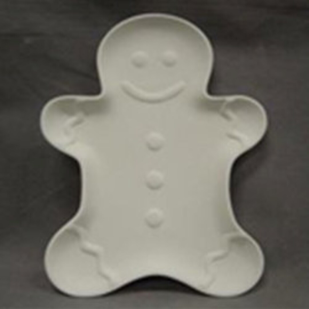 Bisque Gingerbread Man Platter (unpainted, Ready for Glaze) - Etsy