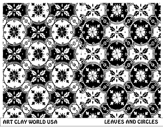 Low Relief Texture Leaves and Circles | Etsy