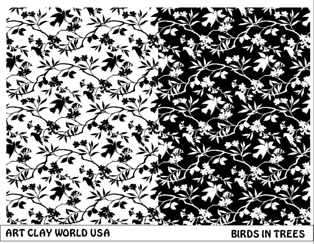 Low Relief Texture Birds in Trees - Etsy