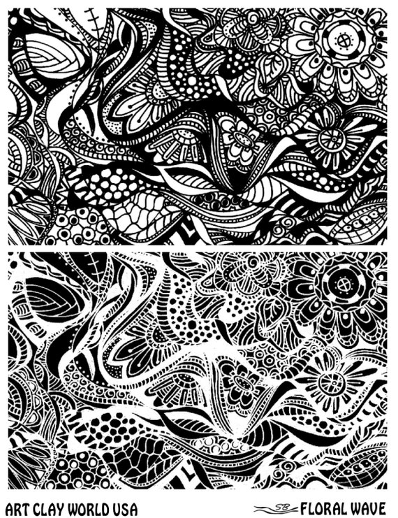 Low Relief Texture Floral Wave | Etsy