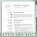 Teacher Resume Template for Word & Pages | Teacher CV Template ...