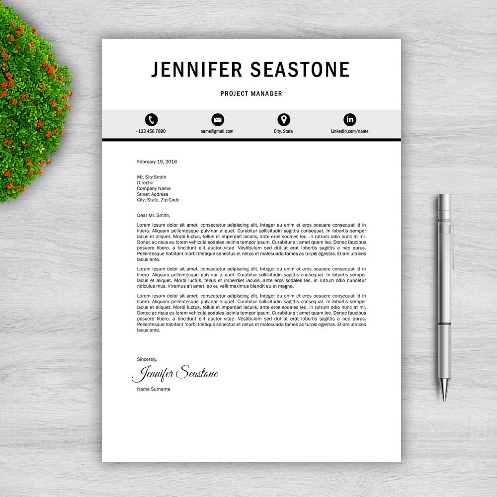 Professional Resume Template for Word 1 and 2 Page Resume - Etsy