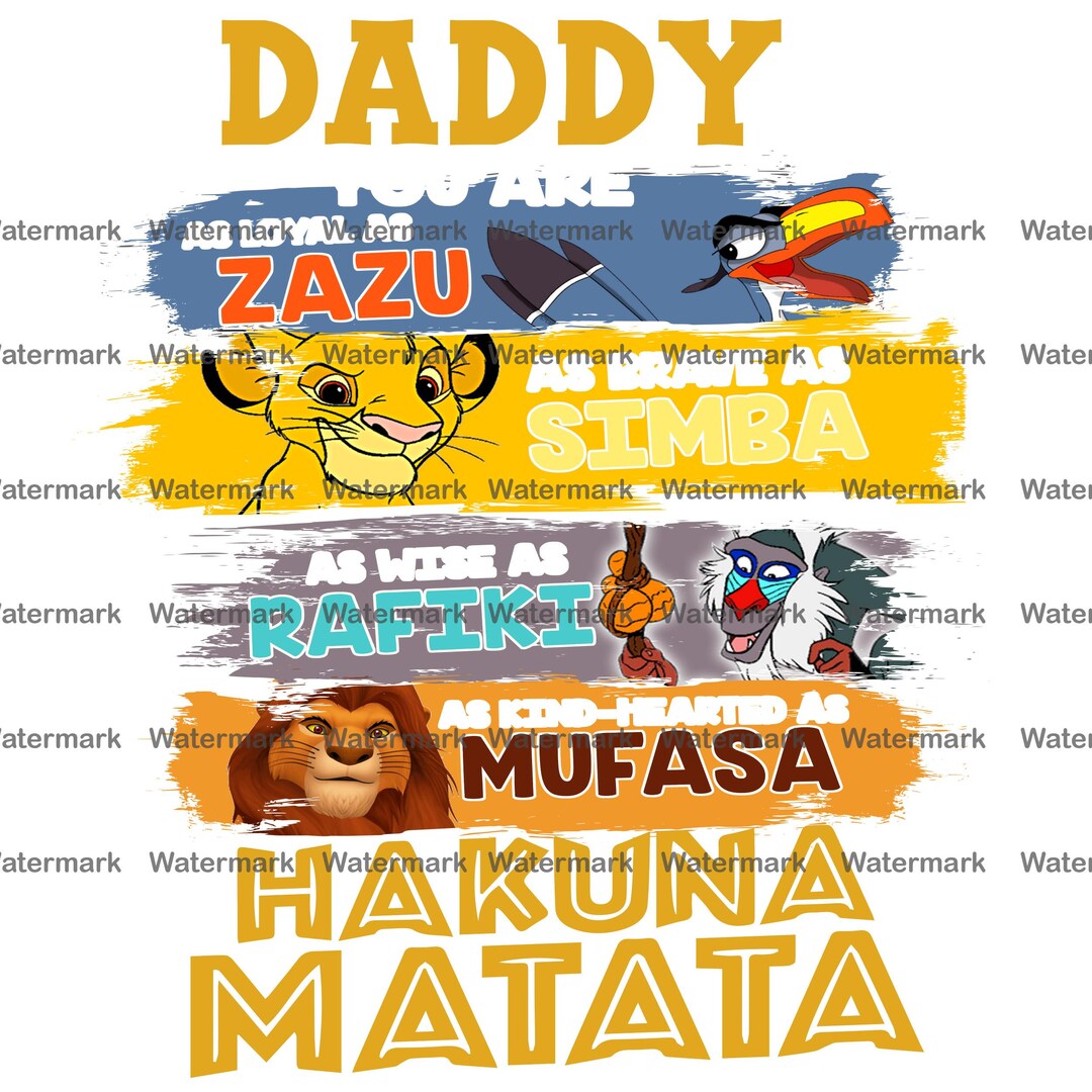 Lion King Dad PNG, Mufasa and Simba Hakuna Matata PNG, Funny Cartoon ...
