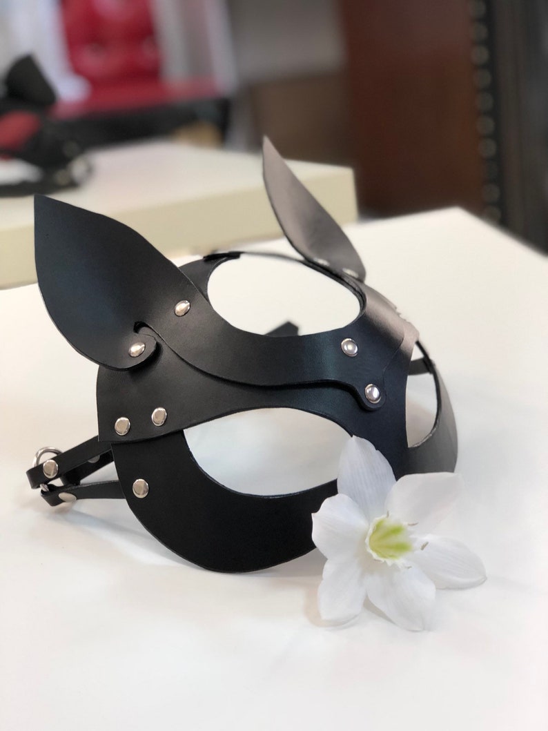 Mask Of Leather Cat Mask Bdsm Mask Halloween Mask Bdsm Etsy