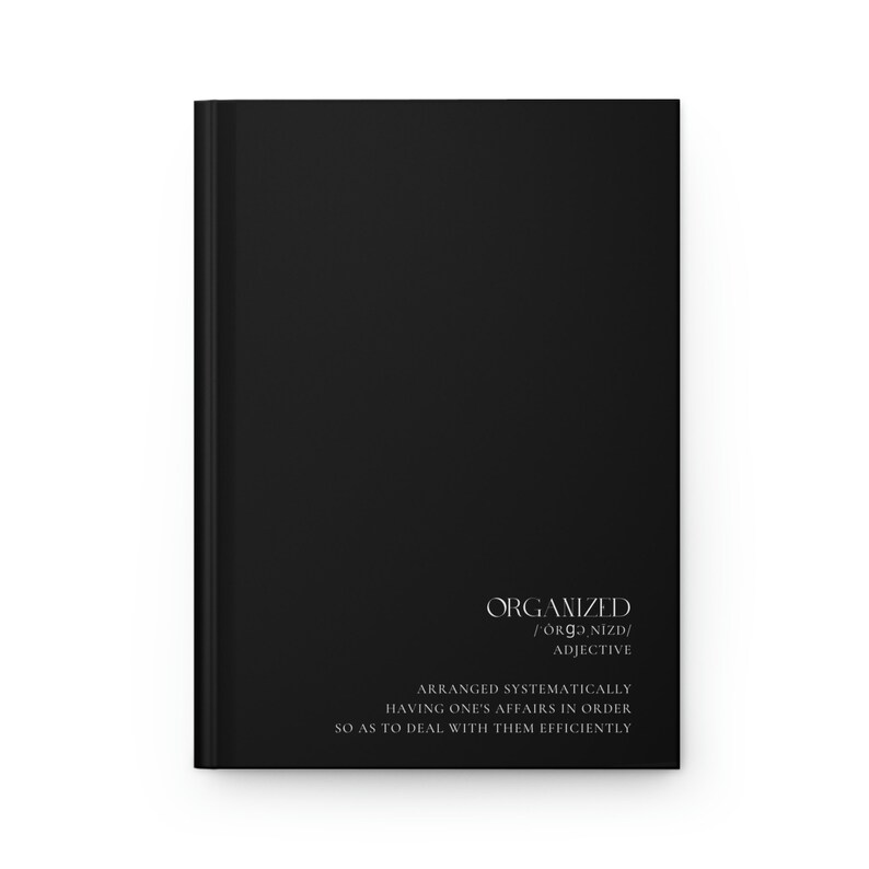 ORGANIZED Definition Journal Matte - Black - Etsy