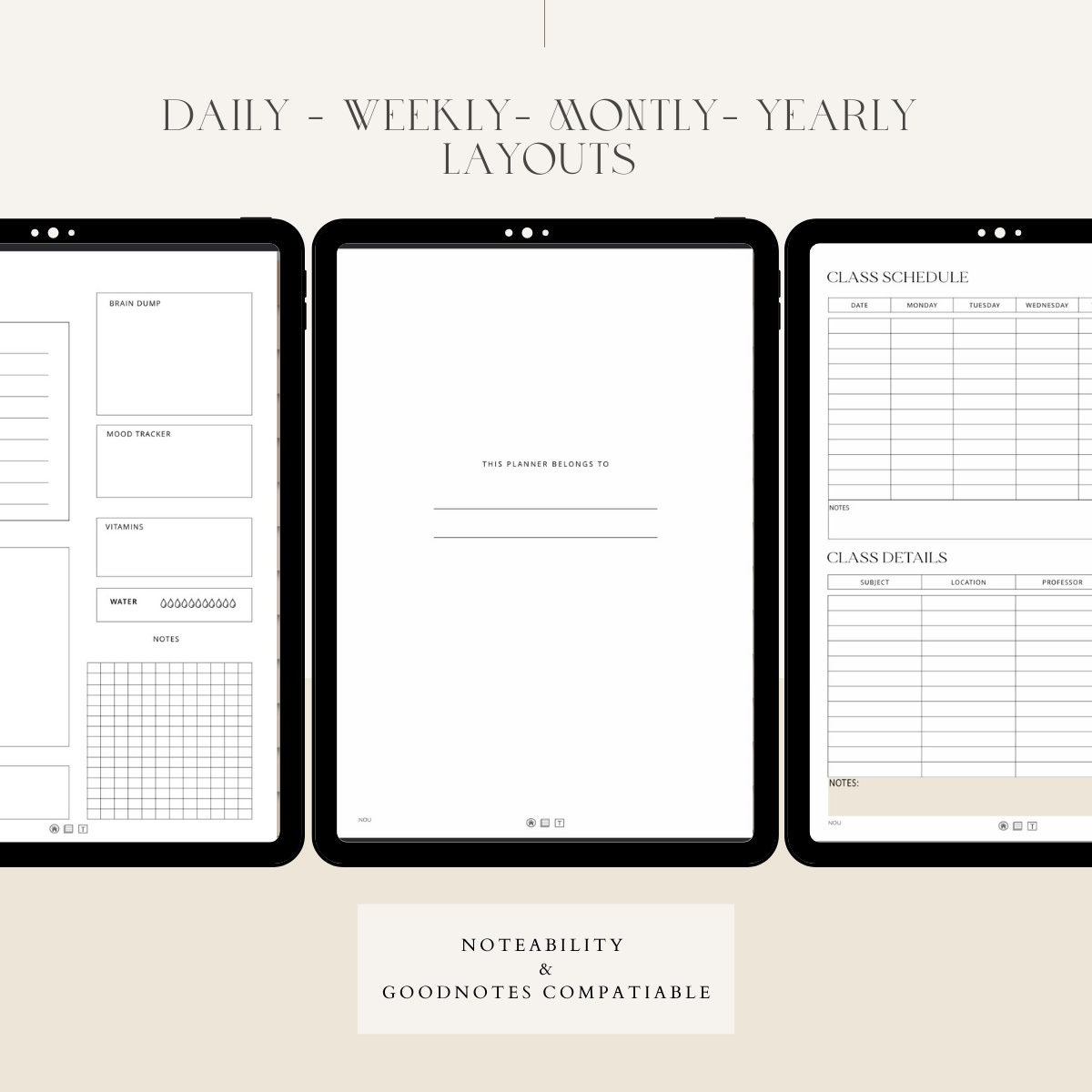 DIGITAL Law School Planner - Undated Law Student Planner - Goodnotes ...