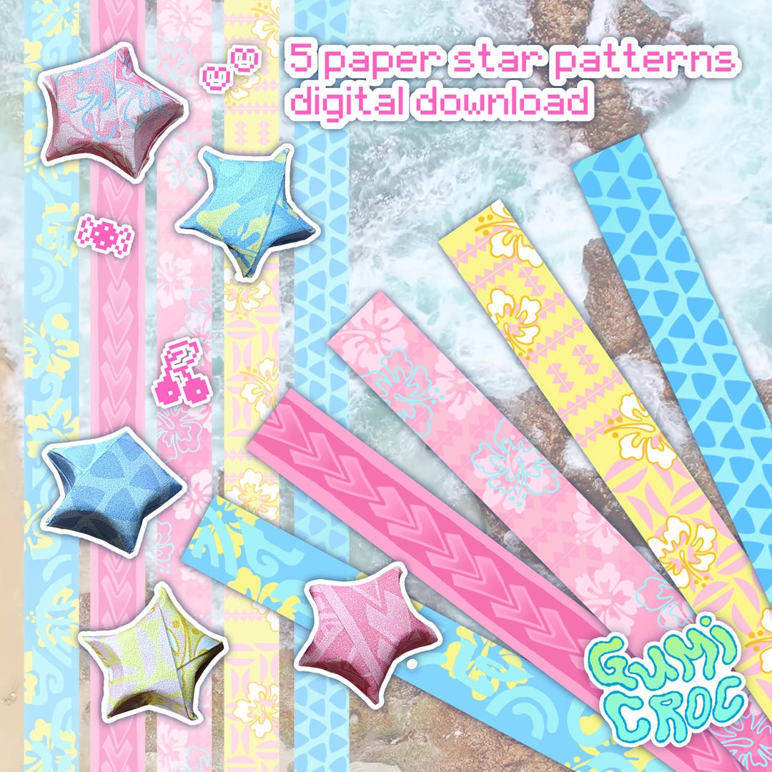 Paper Stars Hawaiian Patterns DIGITAL DOWNLOAD - Etsy