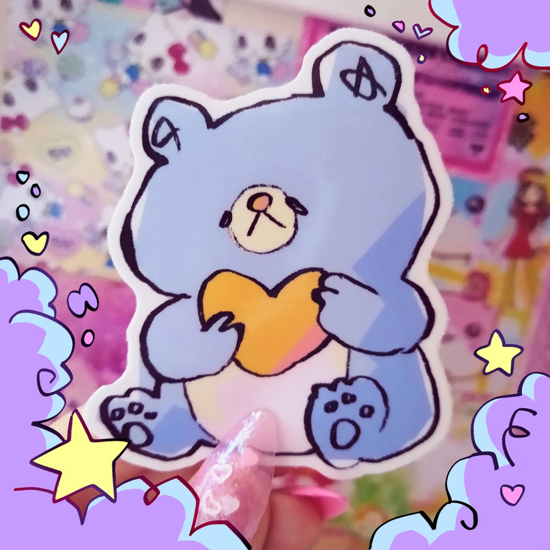 Heart Bear Vinyl Sticker - Etsy