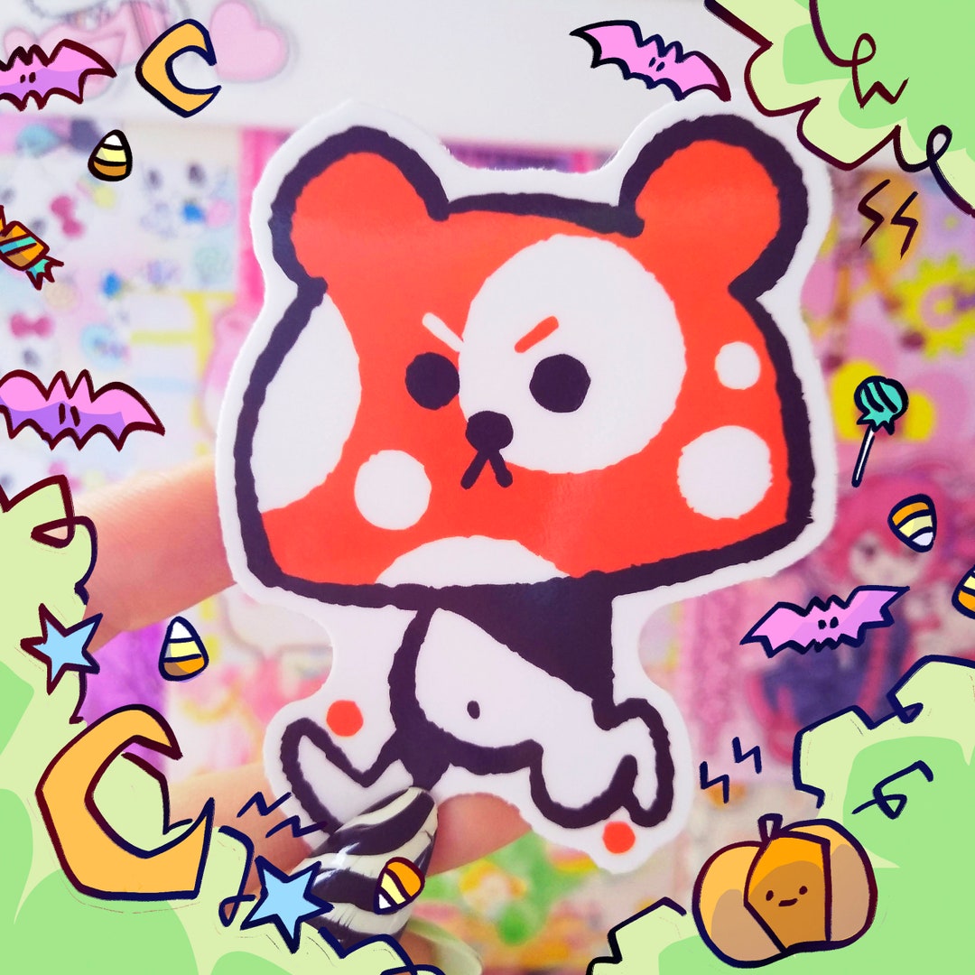 MUSHROOM BEAR!!! Vinyl Sticker - Etsy
