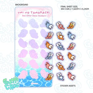 Umi No Tomodachi Ocean Animals - Vinyl Deco Scrapbooking Sticker Sheets ...