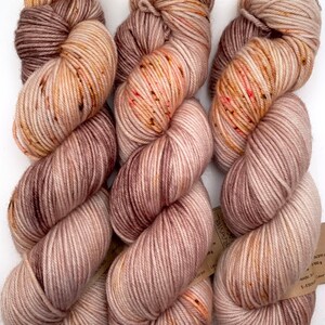 Hand Dyed Yarn "caramel Mochaccino" Brown Caramel Gold Pink Red Tan ...