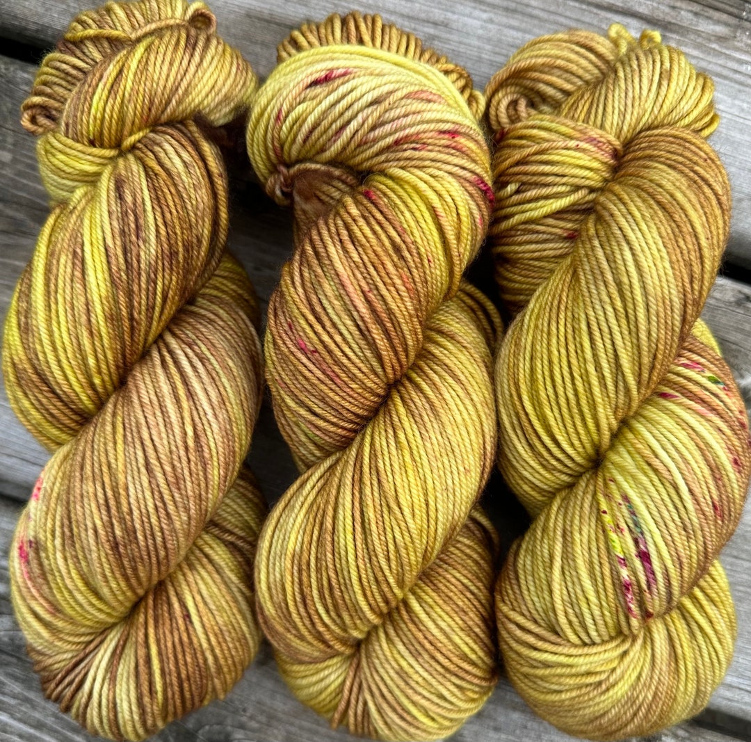 Hand Dyed Yarn "budding Chartrooze" Yellow Chartreuse Lime Olive Brown ...