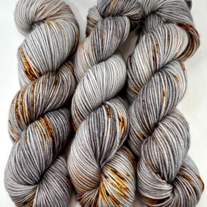 Hand Dyed Yarn rusty Bucket Grey Silver Zinc Rust Brown Copper Speckled ...