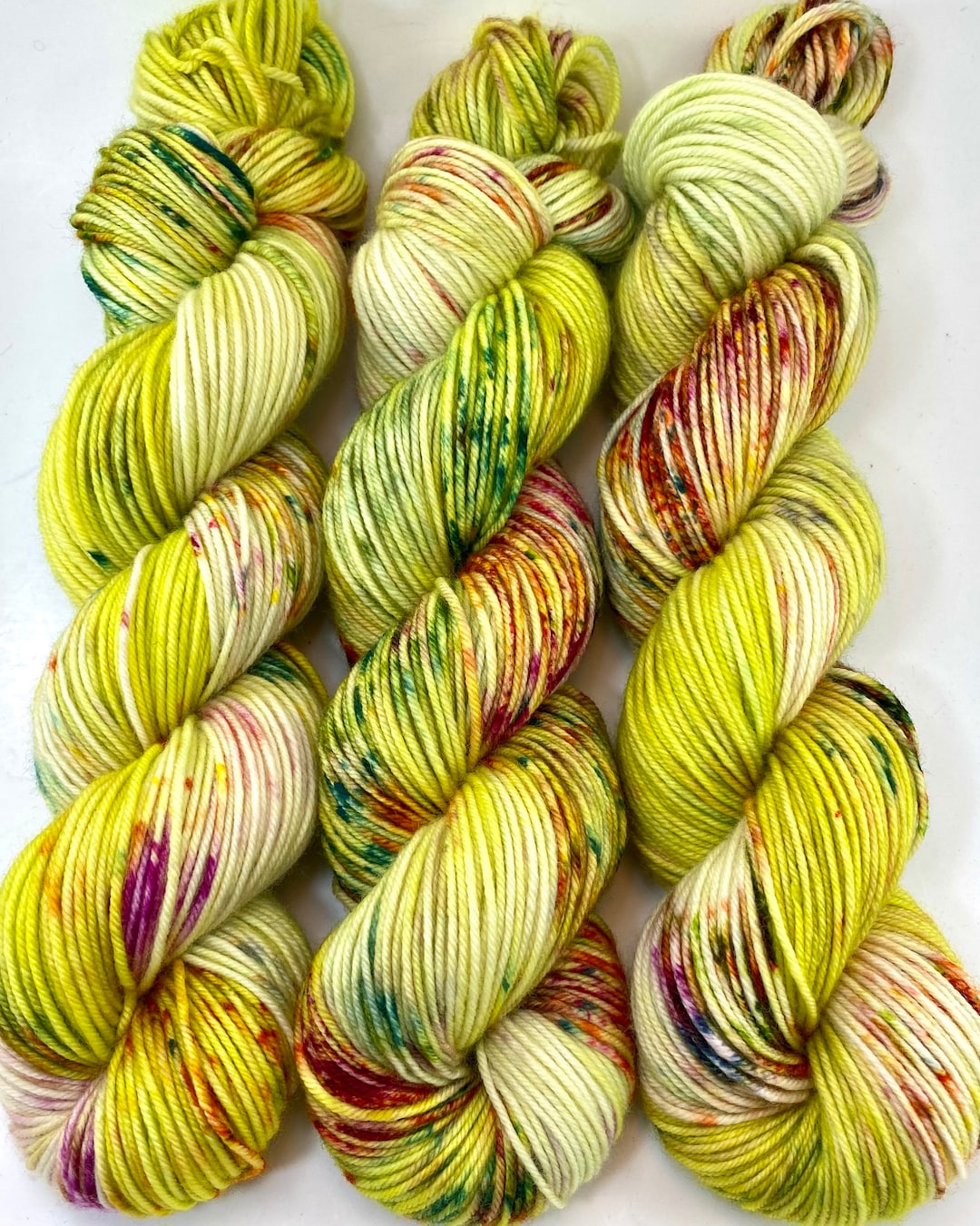 Handgefärbtes Garn Freshly Squeezed Grün Gelb Chartreuse Limette Pink ...