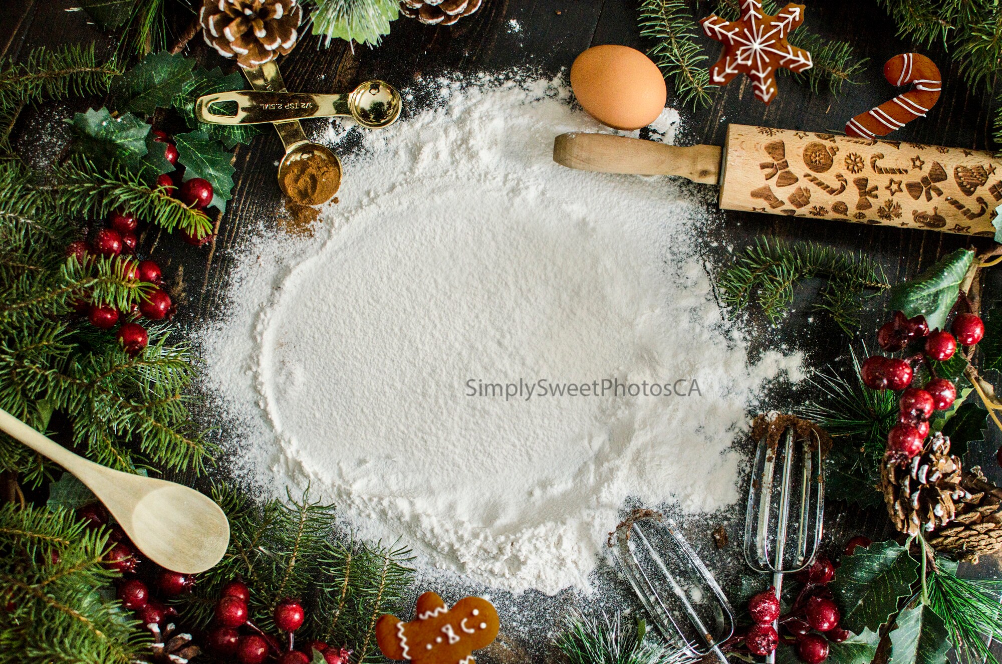 Flour Angels Christmas Digital Backdrop - Etsy