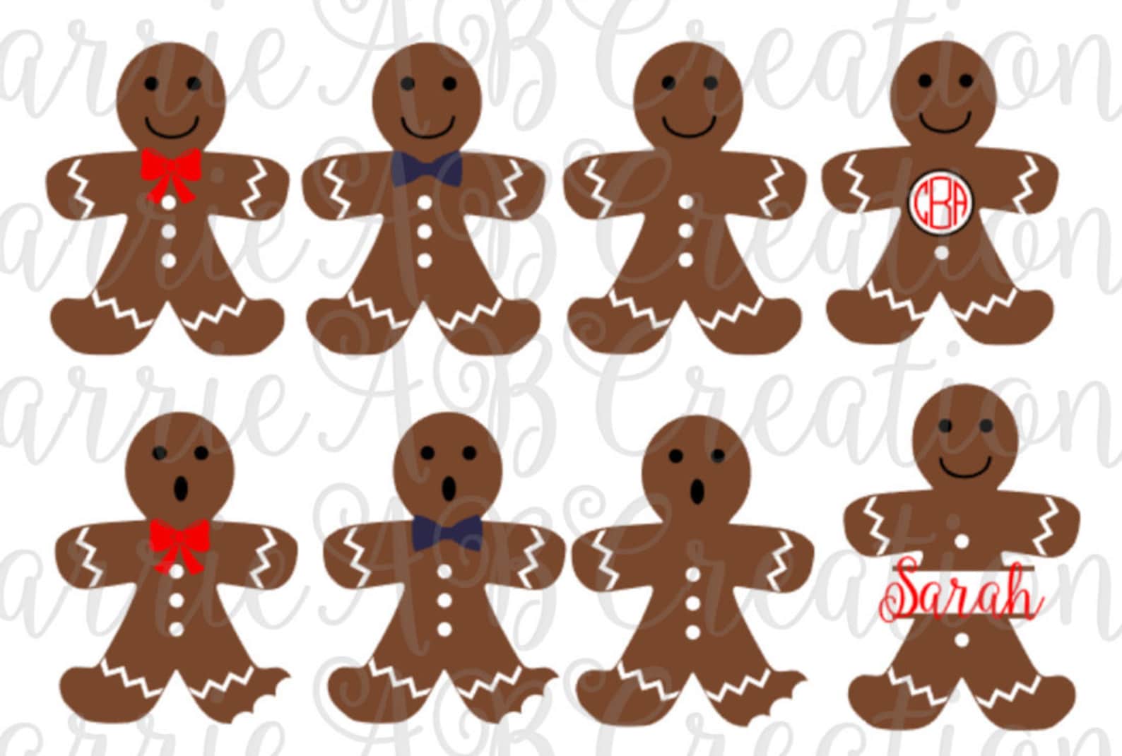 Gingerbread Man, Gingerbread Monogram Frame, Gingerbread Split Name ...