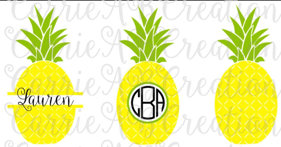 Pineapple SVG Files Pineapple Monogram Frame Pineapple Split Name Frame ...