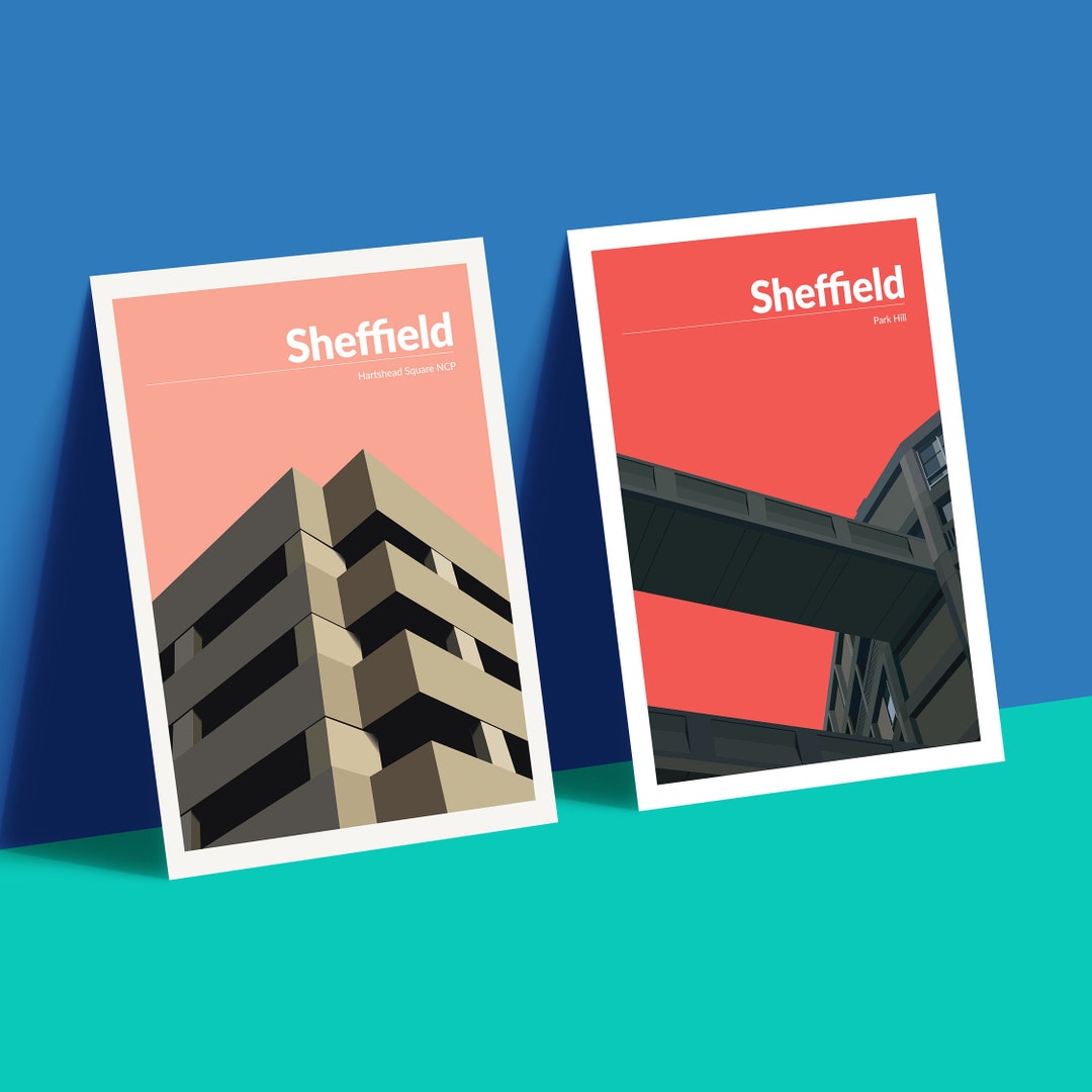Sheffield, Brutalist Architecture, NCP Car Park, A5, A4, A3, A2 Poster ...