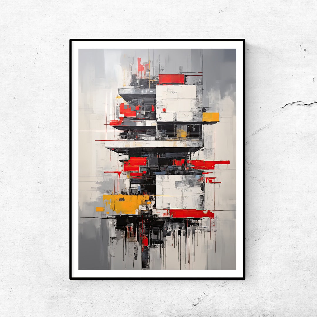 Brutalist Abstract AI Print Wall Art Brutalism Illustration Dystopian Building Art - Etsy
