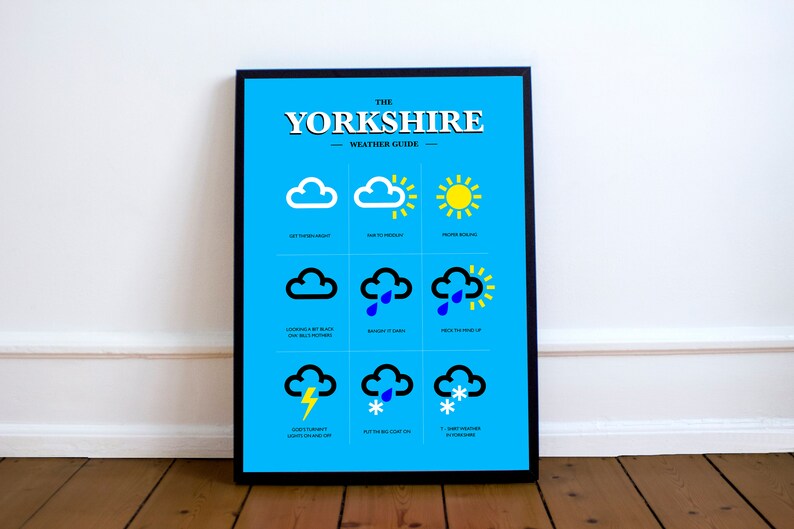 Yorkshire Weather Guide Weather Forecast Print Wall Art - Etsy UK Yorkshire Weather Guide Weather Forecast Print Wall Art - Etsy UK